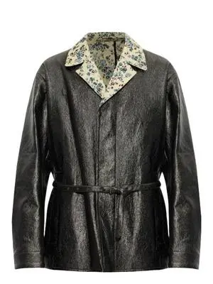 Dries Van Noten Belted Jacket With Classic Collar - Black
