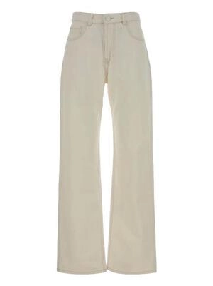 AMI Paris Logo-patch Straight-leg Jeans - White