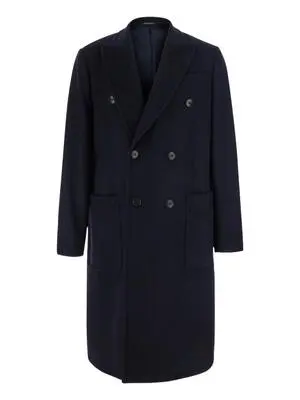 Emporio Armani Double-breasted Coat - Blue