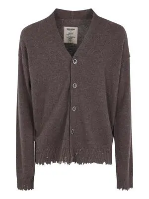 UMA WANG Long-sleeved Knitted Cardigan - Brown