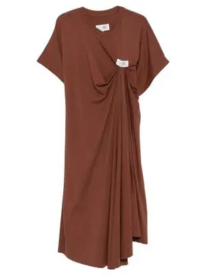 MAISON MARGIELA Logo-patch Midi Dress - Brown