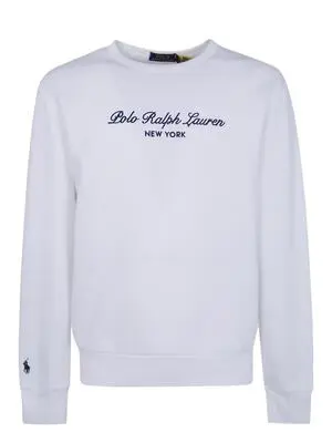 Polo Ralph Lauren Logo-embroidered Crew-neck Sweater White