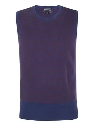 Emporio Armani Crewneck Knitted Vest - Rumble Total Eclipse