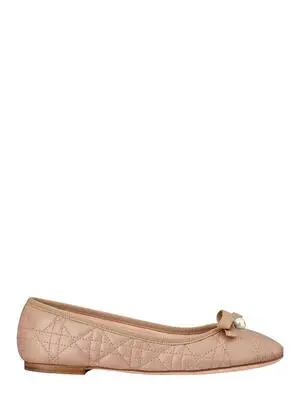 Dior Ballerina Flats With Bow Detailing - Nude