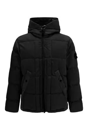 Stone Island Padded Hooded Zip-up Jacket - Black