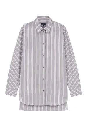 Soeur Striped Shirt With Curved Hem - No