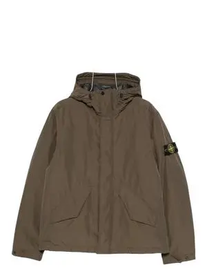Stone Island Padded Short Hooded Jacket - Brown