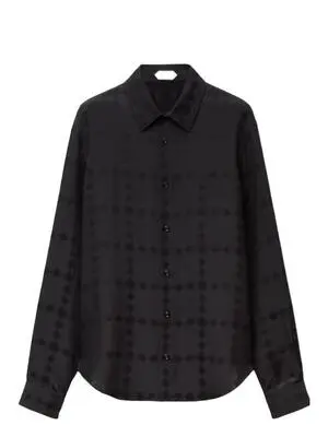 Versace Jacquard Silk Crêpe Satin Silk Shirt - Black