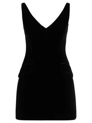 Sportmax Short Sleeveless Velvet Dress - Black