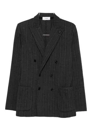 LARDINI Striped Blazer - Black