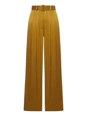 Zimmermann Wide-leg Belted Trousers - Olive