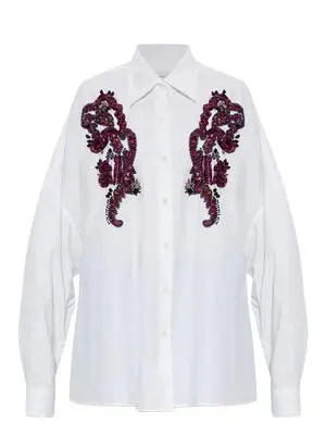 Dries Van Noten Embroidered Cocoon Shirt - White