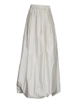 Max Mara Elastic Waist Gathered Skirt White
