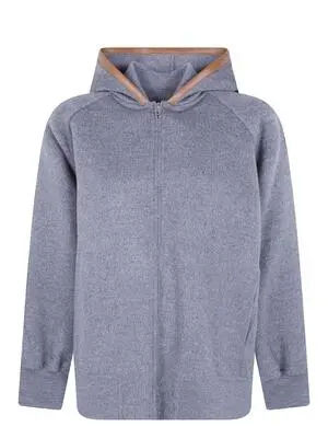 SEMICOUTURE Double-layer Wool Hooded Bomber Jacket - Grey