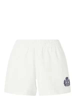 SPORTY  RICH Sporty & Rich Logo-embroidered Cotton Shorts - No
