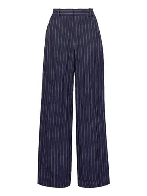 Lafayette 148 New York Pinstriped Metallic Twill Straight-leg Pants - No