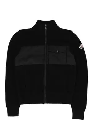 Moncler Panelled Zip-up Sweater - Black