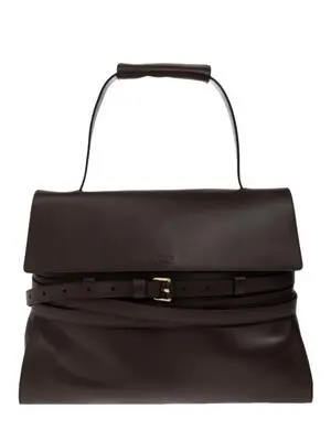 Moschino Buckle Shoulder Bag - Brown