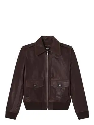 A.p.c. Long-sleeved Zip-front Jacket - Brown