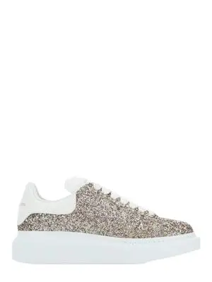 Alexander McQueen Oversized Glitter Lace-up Sneakers - White