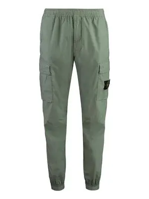 Stone Island Compass Patch Tapered-leg Cargo Pants - Sage