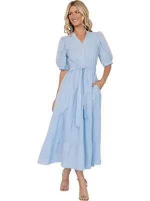 POLAGRAM Camille Maxi Dress Light Blue