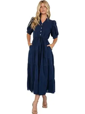 POLAGRAM Camille Maxi Dress - Navy