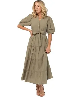 POLAGRAM Camille Maxi Dress - Sage