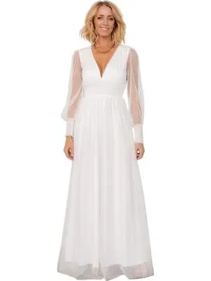 XH TEXTILES Layla Tulle Maxi Dress - White