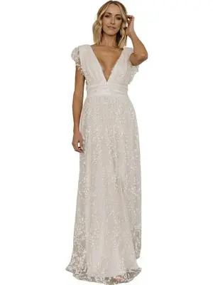 SOIEBLU Arlene Shimmer Gown - Ivory