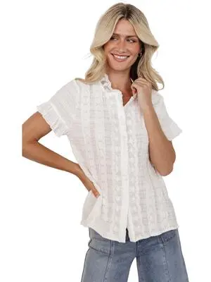 HAYDEN Zara Lace Top - White