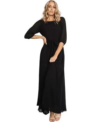XH TEXTILES Rebecca Maxi Dress - Black