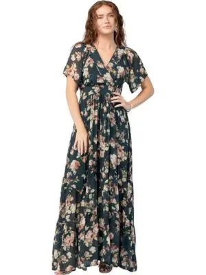 XH TEXTILES Katherine Maxi Dress - Deep Blue Floral