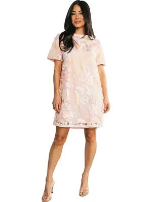 FLYING TOMATO Patricia Sequin Short Dress - Blush