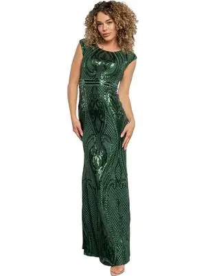 RICA RICA Alessia Sequin Gown - Green
