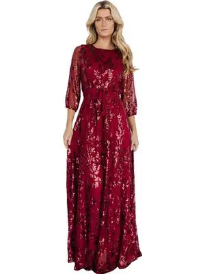 XH TEXTILES XH TEXTILES Destiny Sequin Maxi Dress Wine