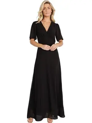 XH TEXTILES Esti Maxi Chiffon Dress - Black