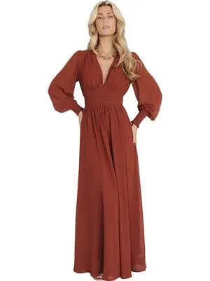 XH TEXTILES Olivia Maxi Dress - Cinnamon
