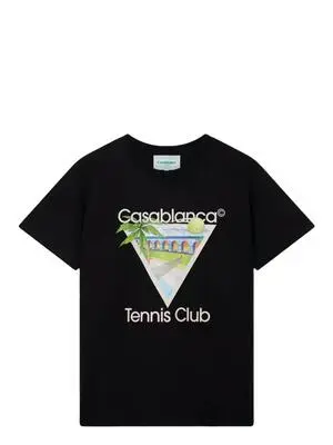 Casablanca Tennis Club Graphic-print T-shirt - Black