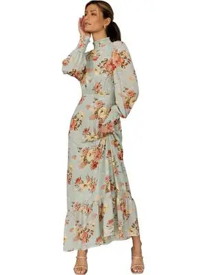 XH TEXTILES Luciana Maxi Dress - Sage Multi