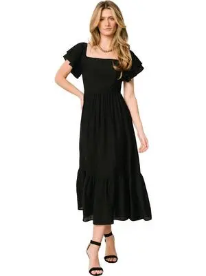 LISTICLE Buttercup Midi Dress - Black