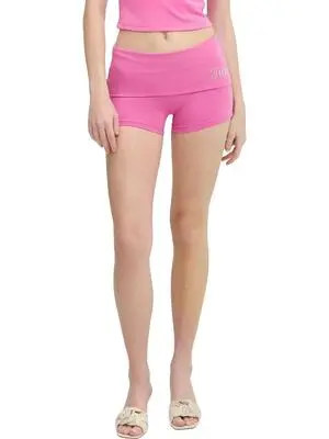 Juicy Couture Rhinestone-logo Mini Shorts - Pink