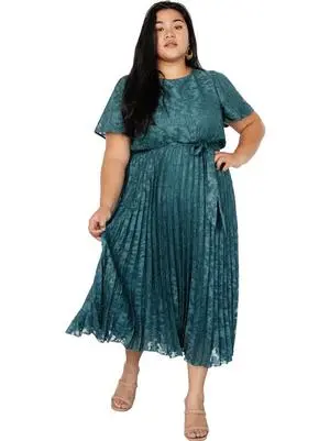 POLAGRAM Mindy Pleated Dress - Emerald