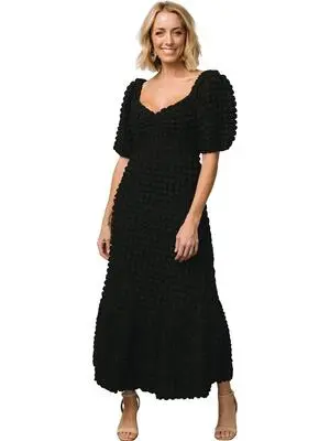 IN FEBRUARY Therese Textured Dress - Black
