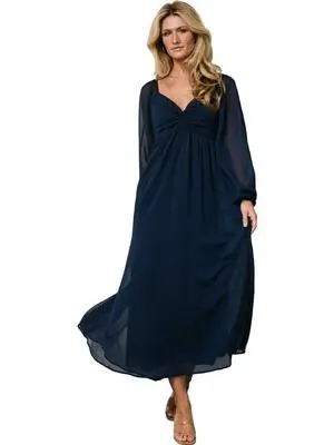 IN FEBRUARY Dione Midi Dress - Navy