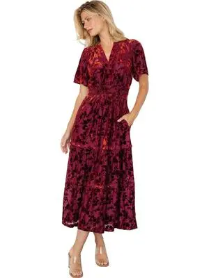 POLAGRAM Bronwyn Velvet Dress - Rust