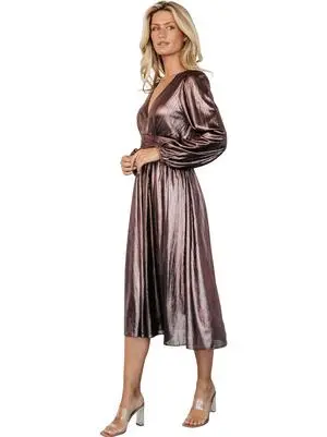XH TEXTILES Aisha Shimmer Dress - Bronze
