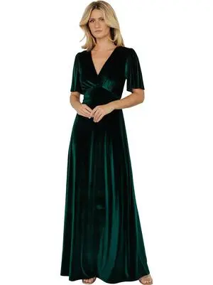 XH TEXTILES Vivian Velvet Maxi Dress - Emerald