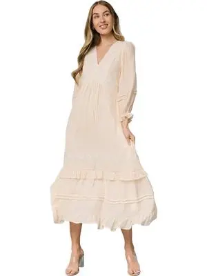 POLAGRAM Amberlee Embroidered Dress - Cream