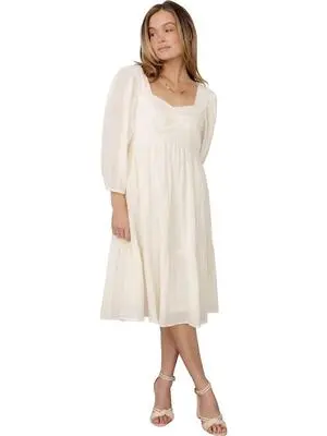 POLAGRAM Vaeda Midi Dress - Cream